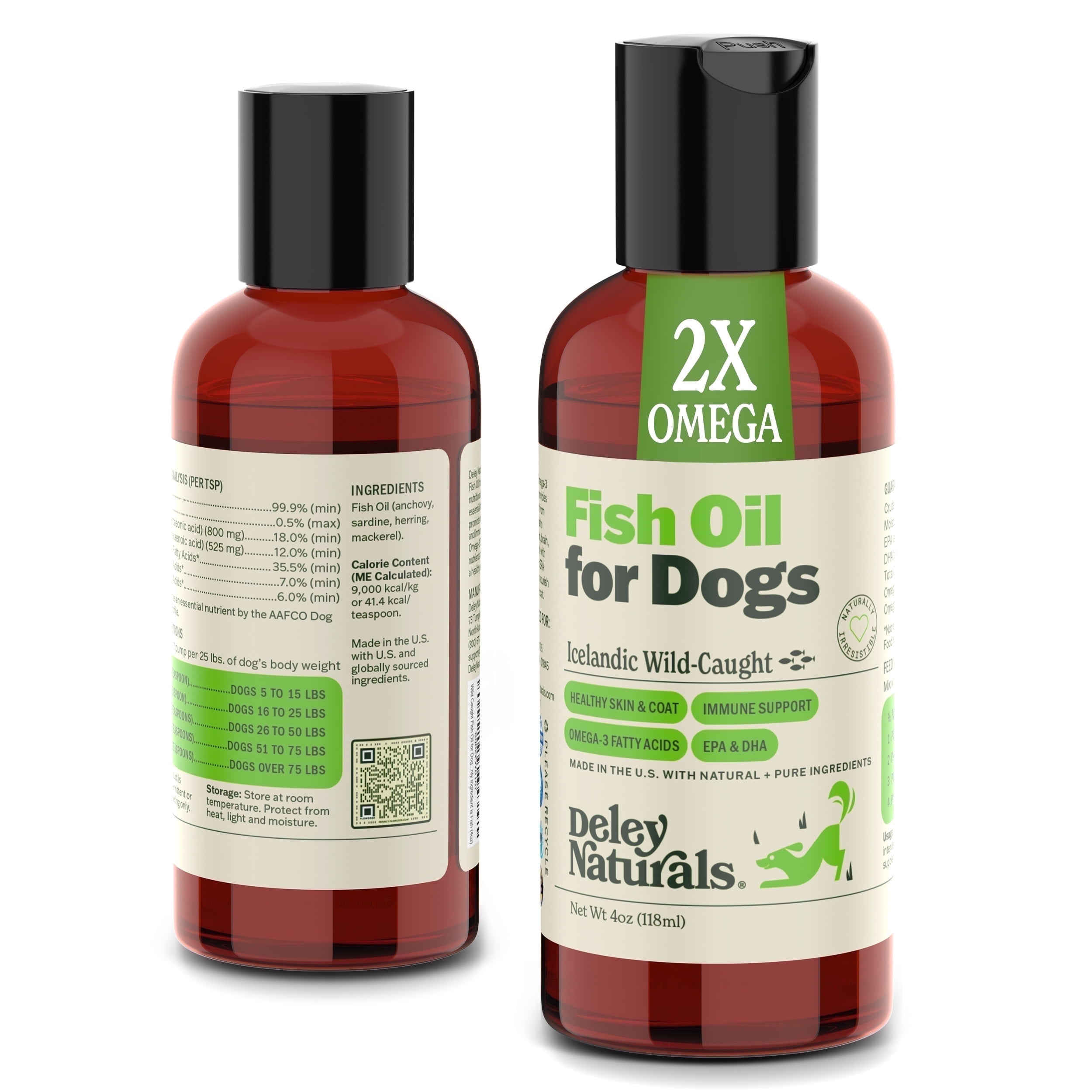 Deley Naturals 100% Pure Wild Fish Oil for Pets: Dogs Canine Immune ...