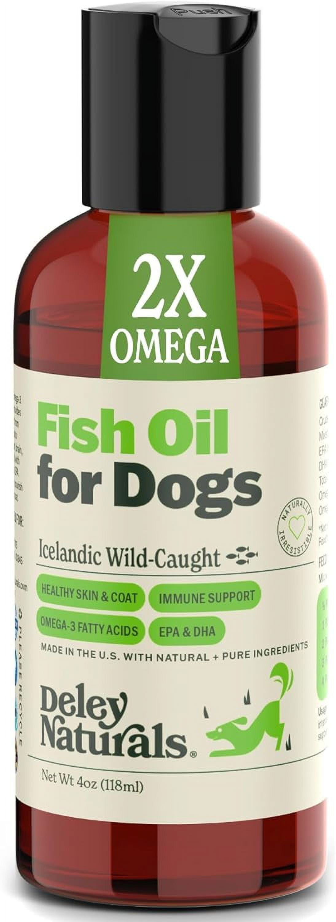 Deley Naturals Wild Fish Oil Liquid Food Supplement for Dogs - Supports ...