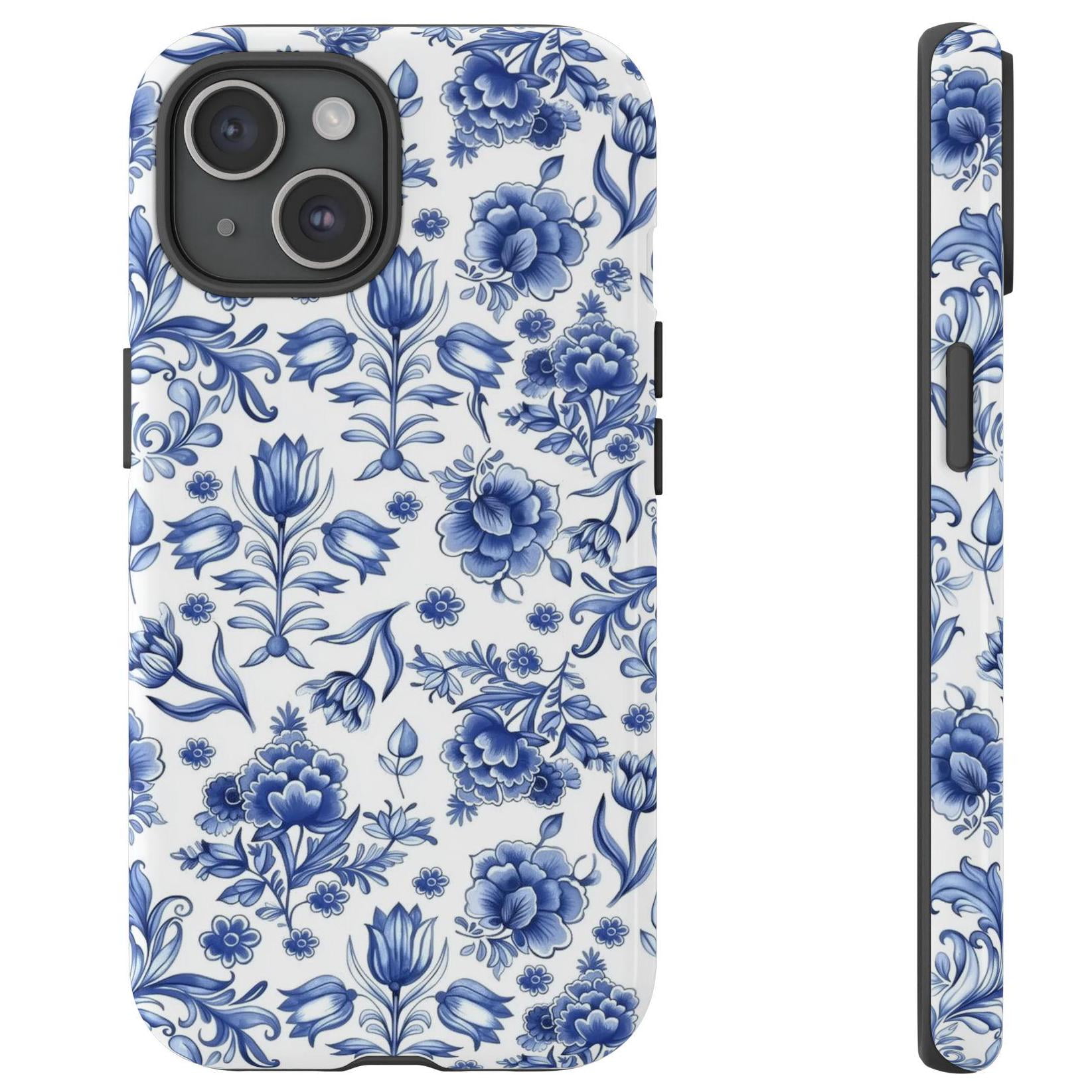 Delft Blue Floral Glow Phone Case Porcelain Pattern Art for iPhone 17 ...