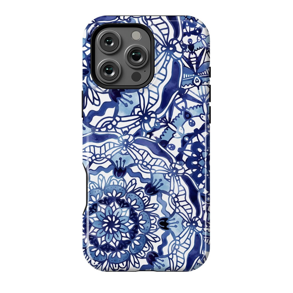 Delft Blue Mandalas Spiritual Art Phone Case for iPhone 11 12 13 14 15 ...