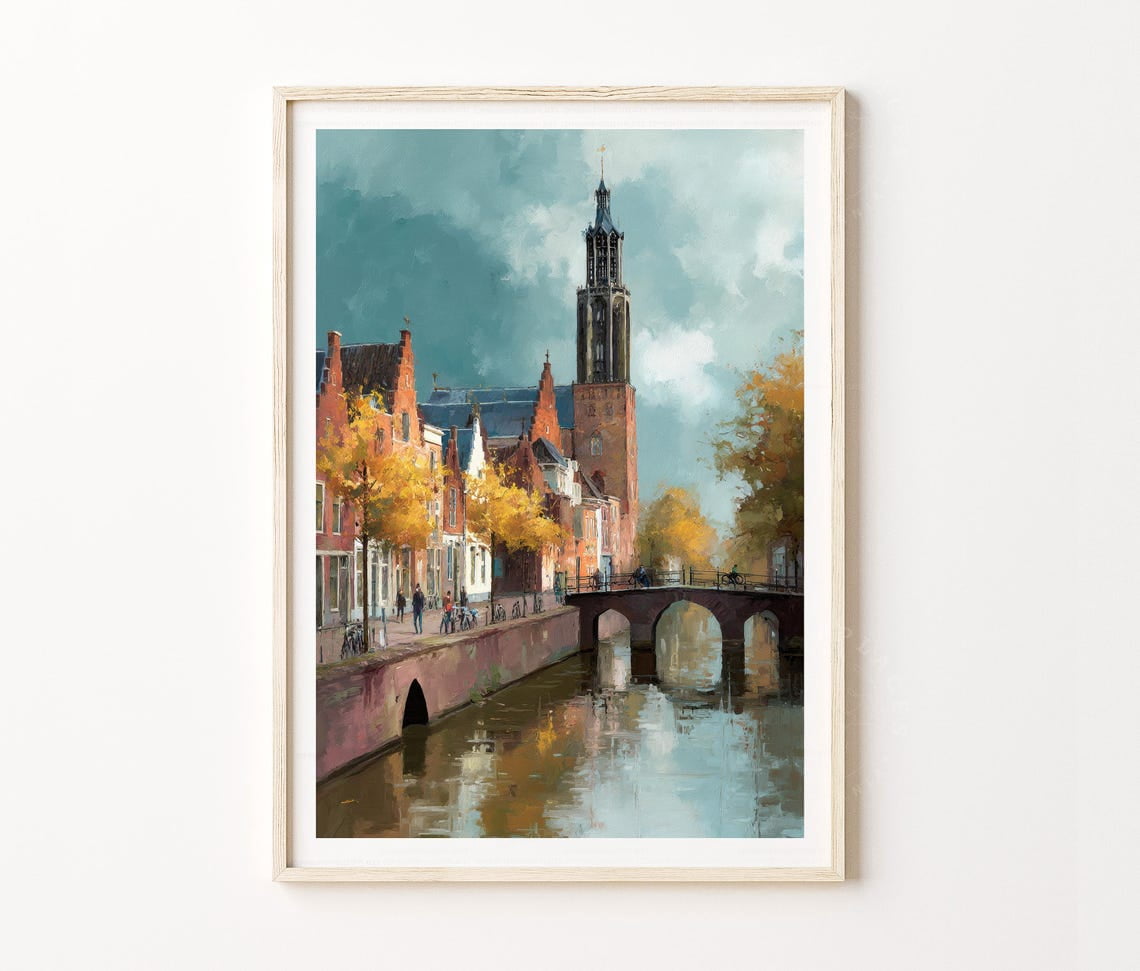Delft Netherlands Historic Canal Houses Dutch Architecture Art ...