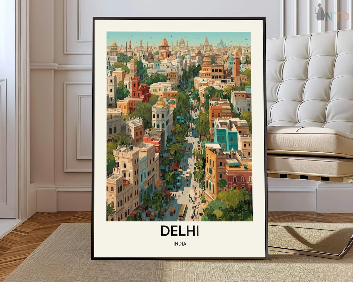 Delhi India City Map Poster, Unframed Paper Poster 24x36in - Walmart.com