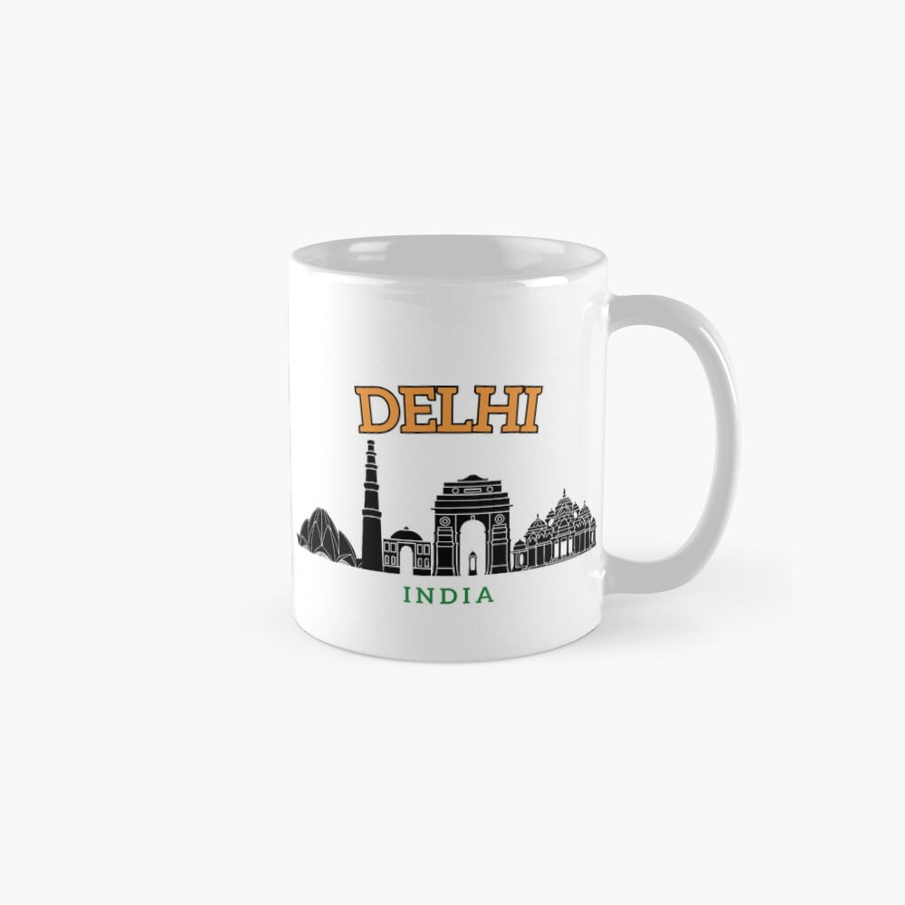 Delhi India'S Capital Landmarks Classic Mug, Ceramic Coffee Mug, Tea ...