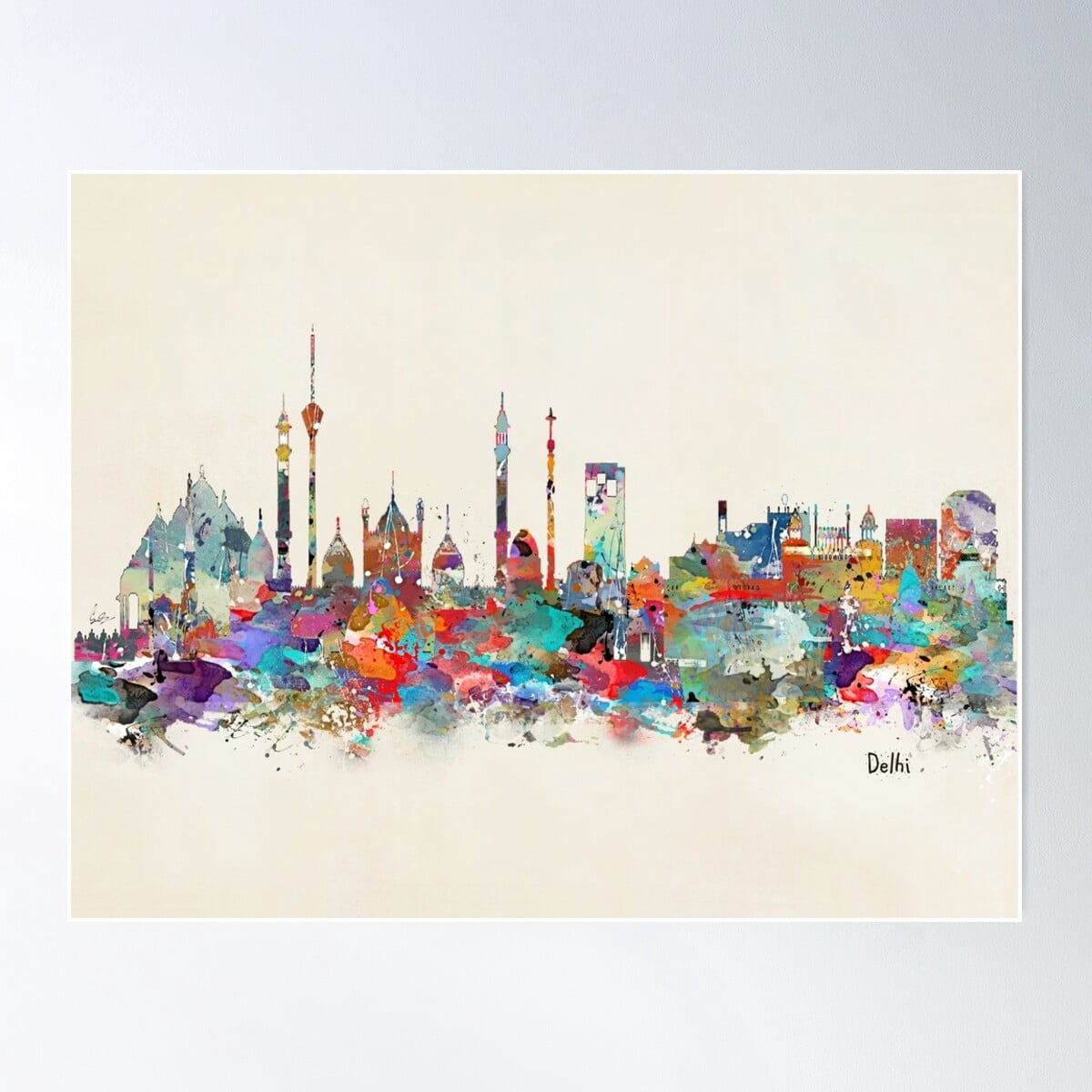Delhi India Skyline Poster Wall Art, Modern Wall Decor For Living Room ...