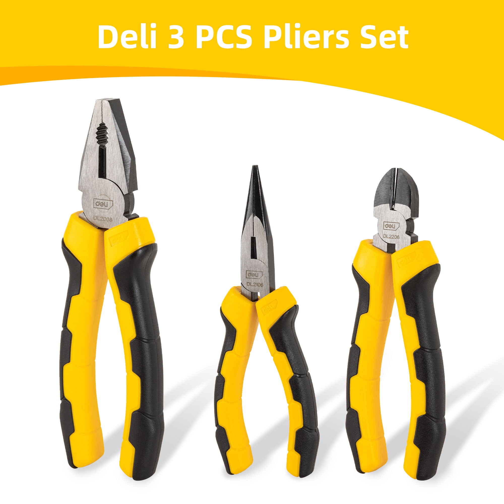 Deli 3 PCS Pliers Set, Heavy-duty Steel German Pliers Tool Set,8 ...