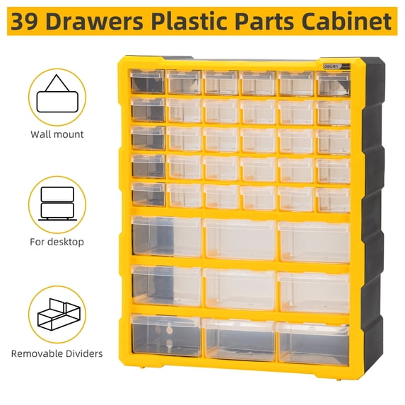 Deli 39 Drawers Plastic Parts Storage Cabinet, Compartment Hardware ...