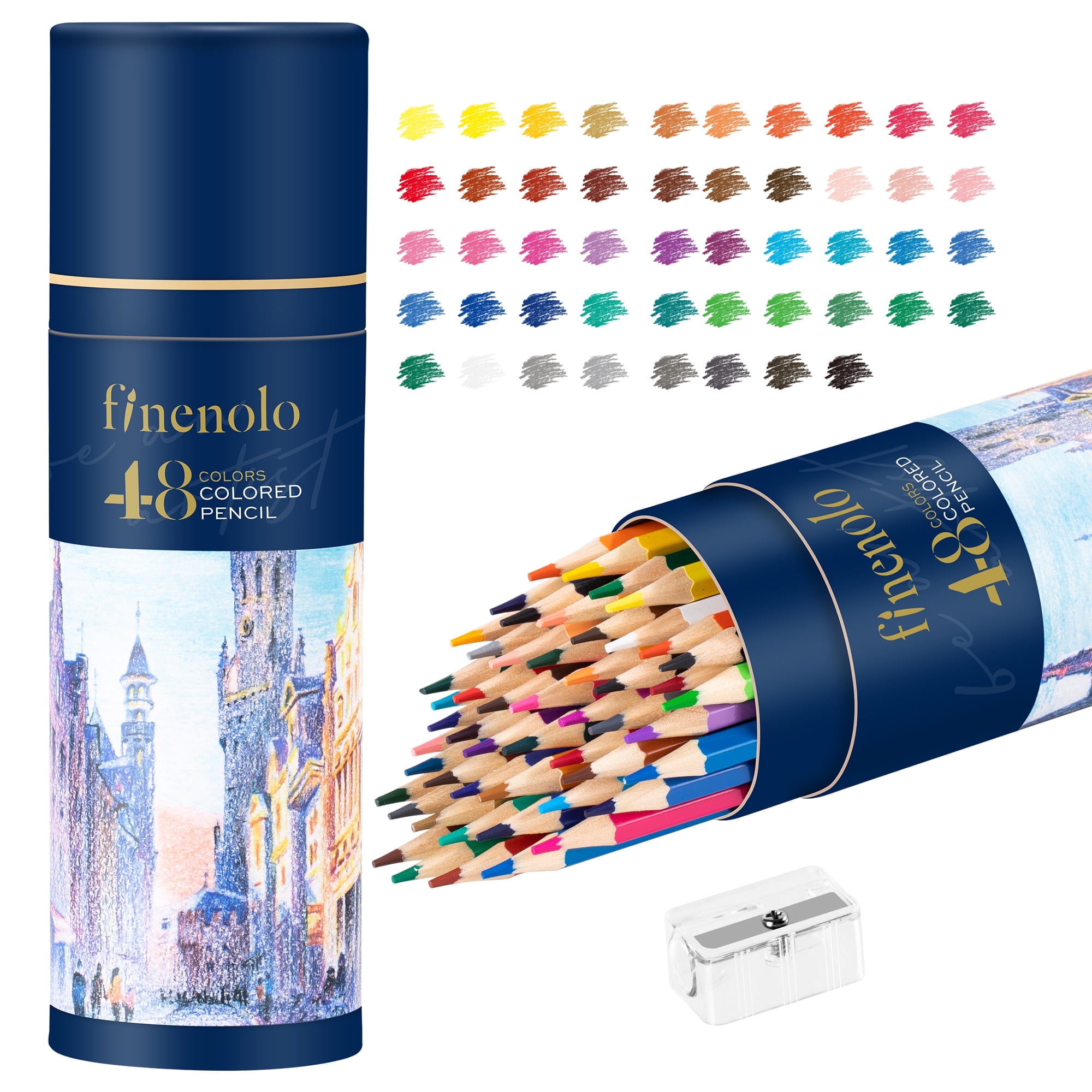 Deli 48 Pack Colored Pencils Vibrant Soft Core Pre-sharpened for School ...