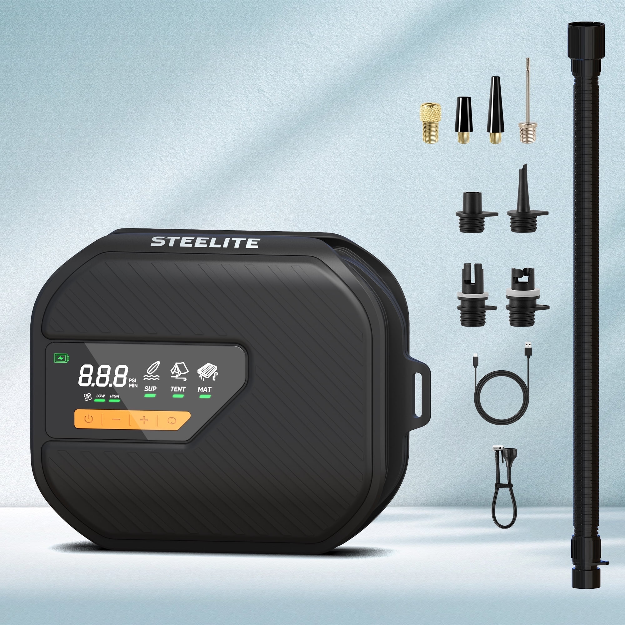 Steelite Electric Paddle Board Pump,Rechargeable 50PSI High Pressure ...