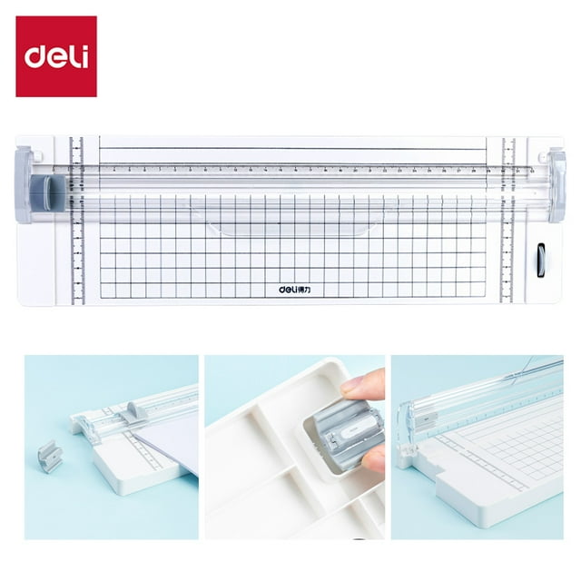 Deli A4 A5 Paper Cutter 12 in Straight Paper Trimmer with Side Rule ...