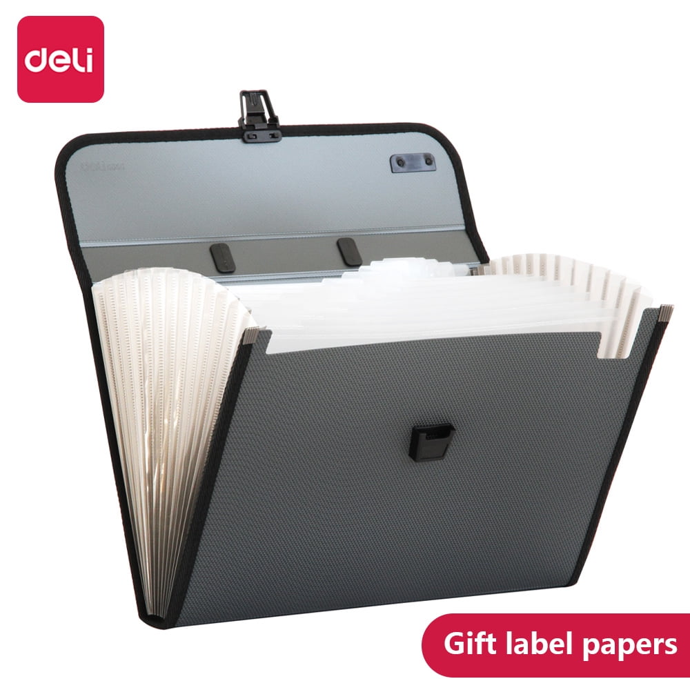 Deli Accordion File Organizer with Handle, Bark Texture 13 Pockets ...