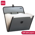 Deli Accordion File Organizer with Handle, Bark Texture 13 Pockets ...