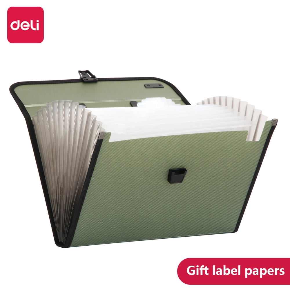 Deli Accordion File Organizer with Handle, Bark Texture 13 Pockets ...