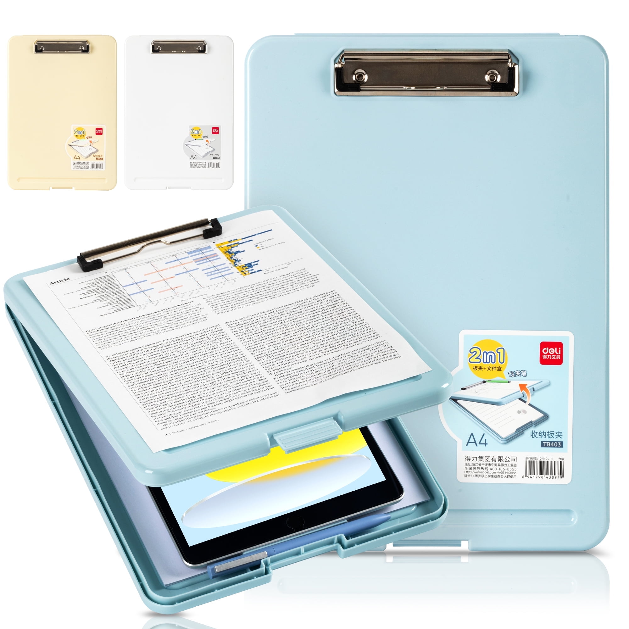 Deli Clipboard with Storage Case, 13.39" × 9.45" with Pen Holder & Low ...