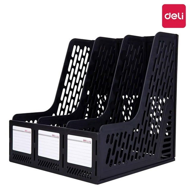 Deli Collapsible Magazine File Holder 4 Vertical Compartment Binder ...