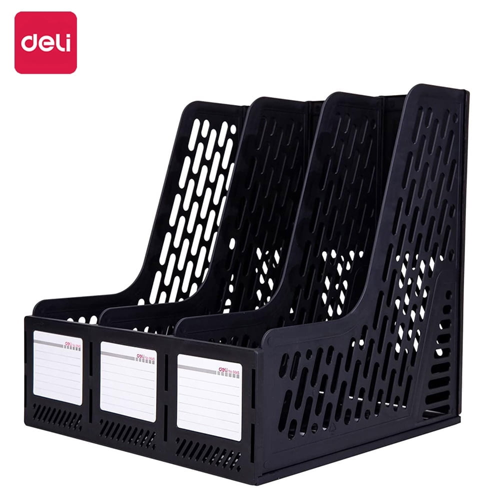 Deli Collapsible Magazine File Holder Magazine Rack Desk Organizer,3 ...