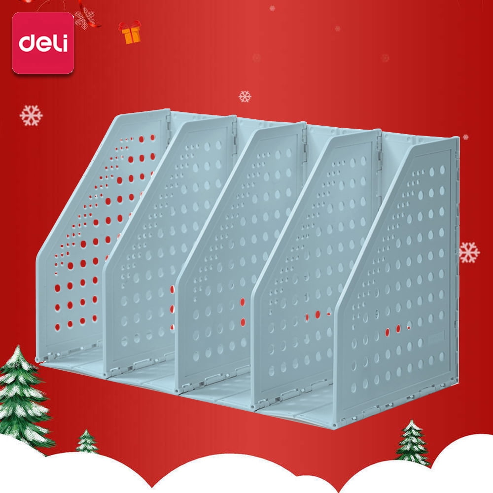 Deli Collapsible Magazine File Holder 4 Vertical Compartment Binder ...