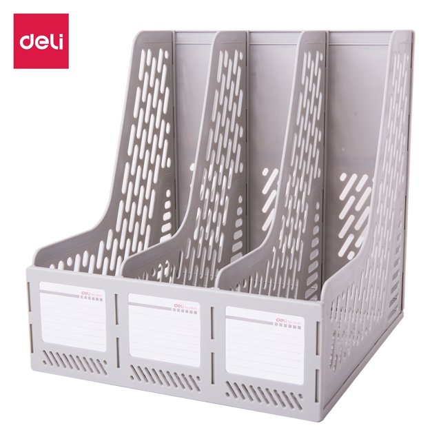 Deli Collapsible Magazine File Holder 4 Vertical Compartment Binder ...