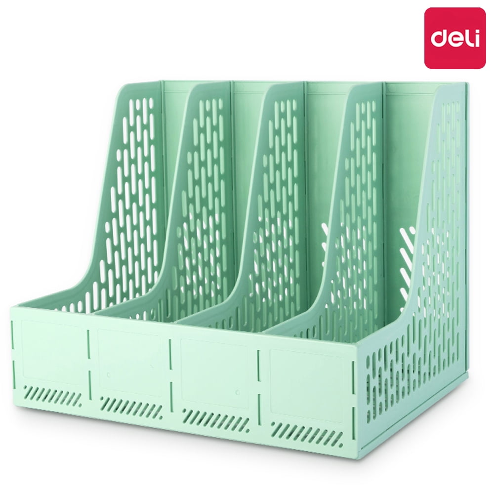 Deli Collapsible Magazine File Holder 4 Vertical Compartment Binder ...
