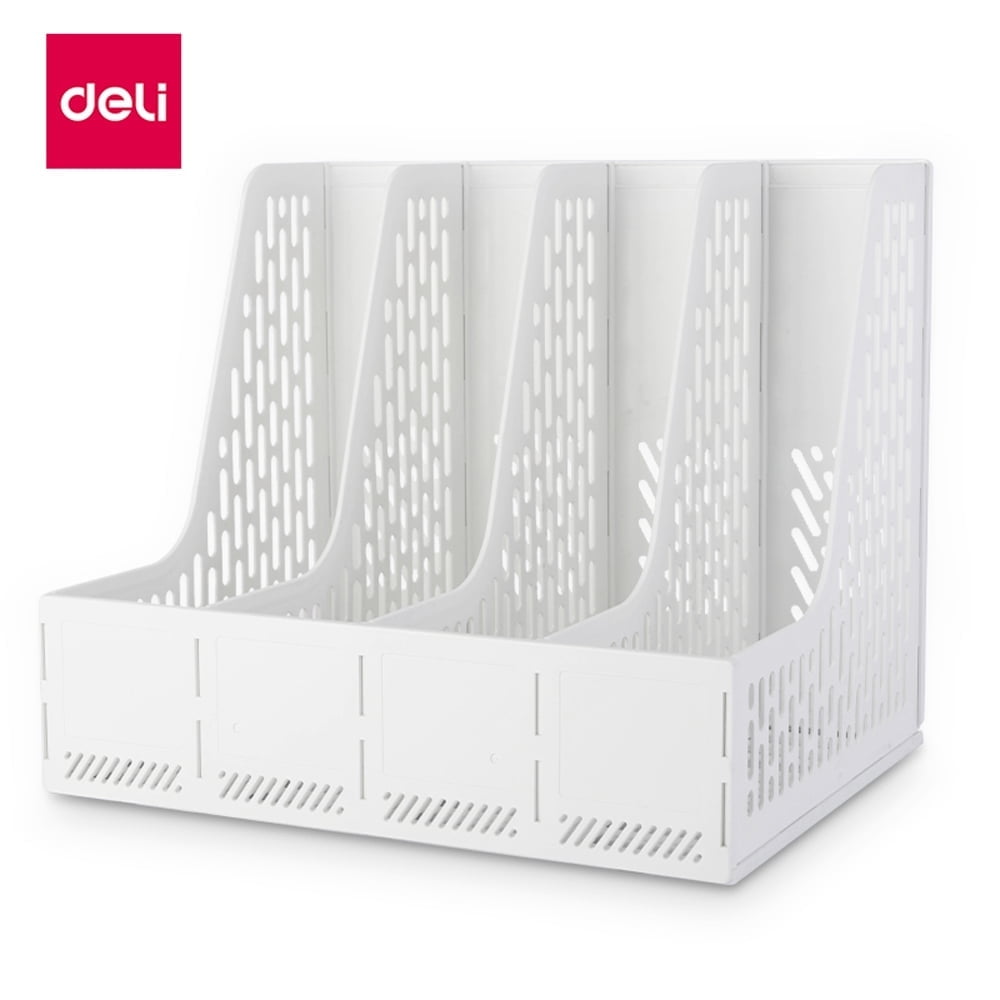 Deli Collapsible Magazine File Holder 4 Vertical Compartment Binder ...