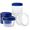 Deli Containers Clear bottom With blue Top Twist on Lids Reusable ...