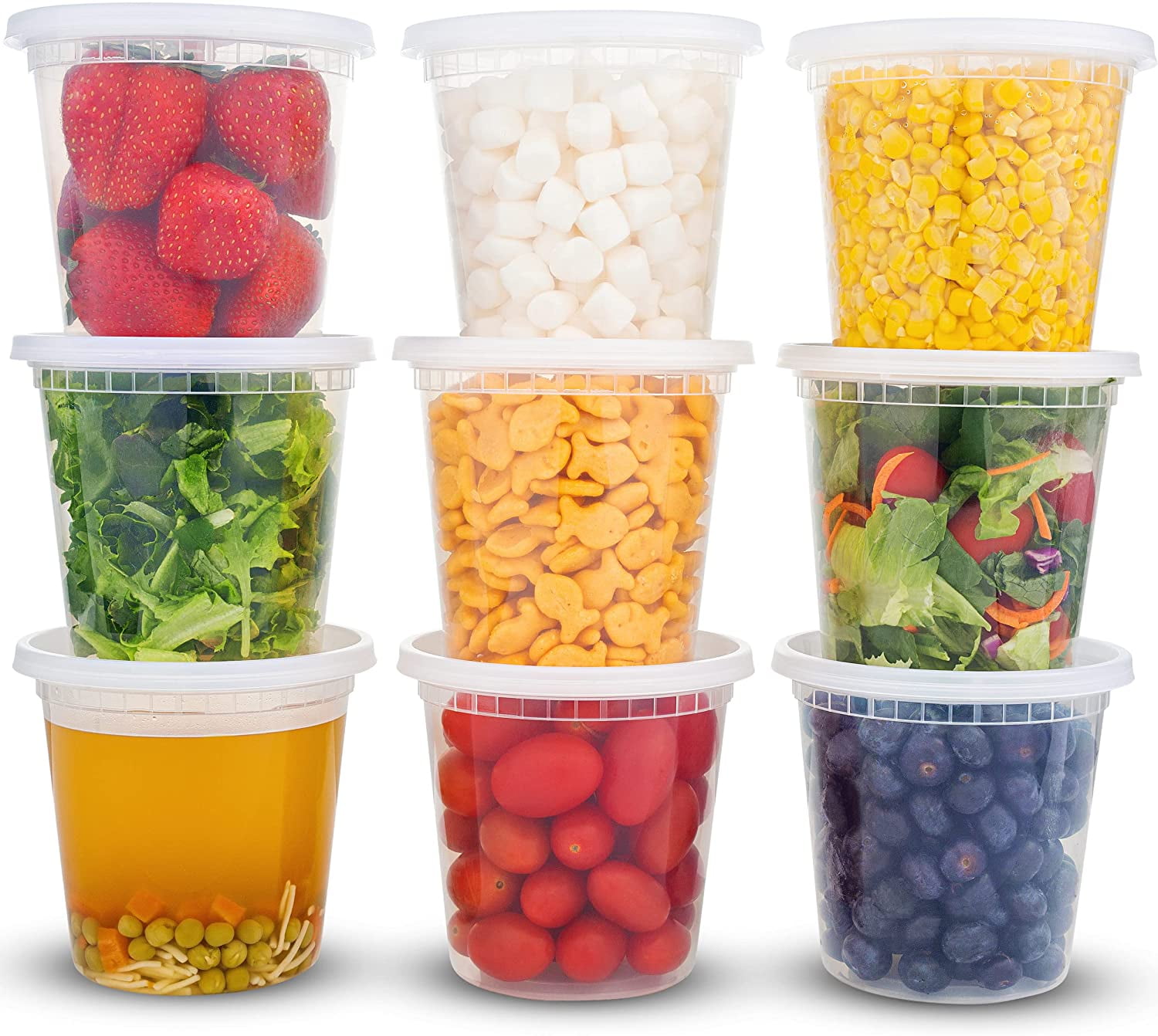Deli Containers with Lids 24oz. Leakproof 30 Sets BPA-Free Plastic Food ...