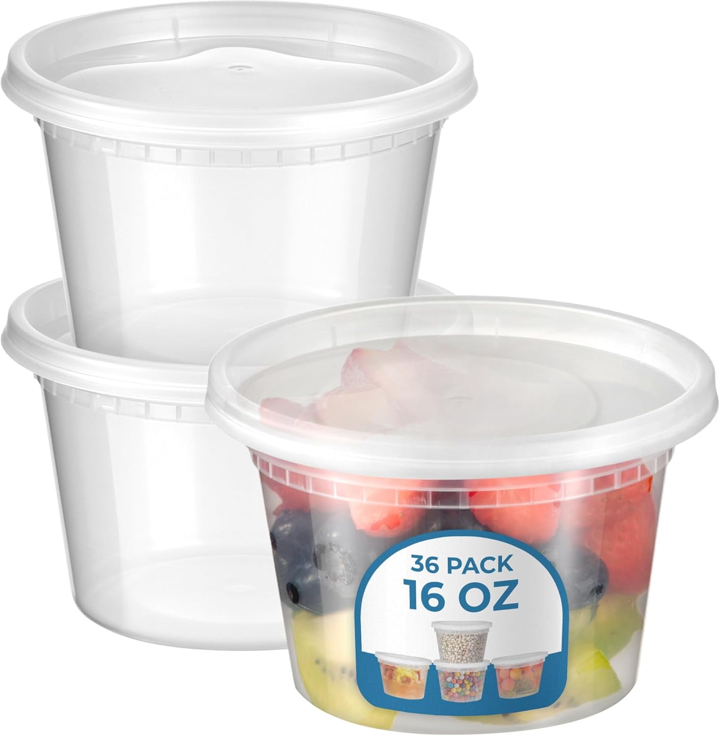 Deli Containers with Lids, US Made Airtight Leakproof Plastic Soup ...