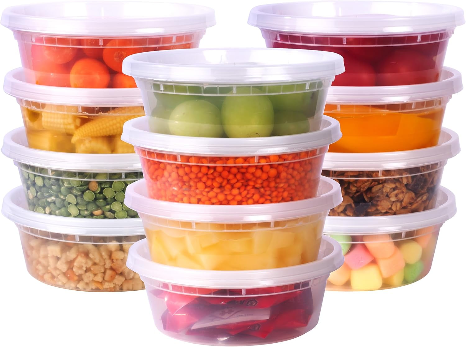 Deli Containers with Lids 8 oz. [24 Sets] Plastic Deli Cups, To Go Food Containers - Walmart.com