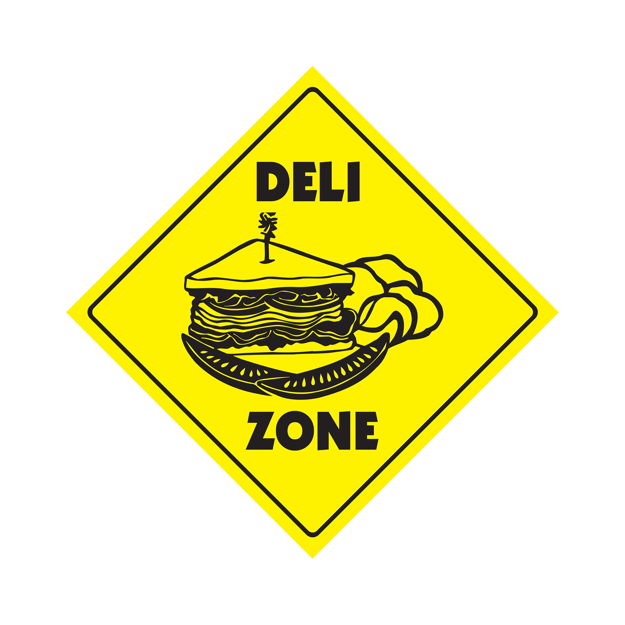 Deli Crossing Sign Zone Xing | Indoor/Outdoor | 14" Tall sandwich shop ...