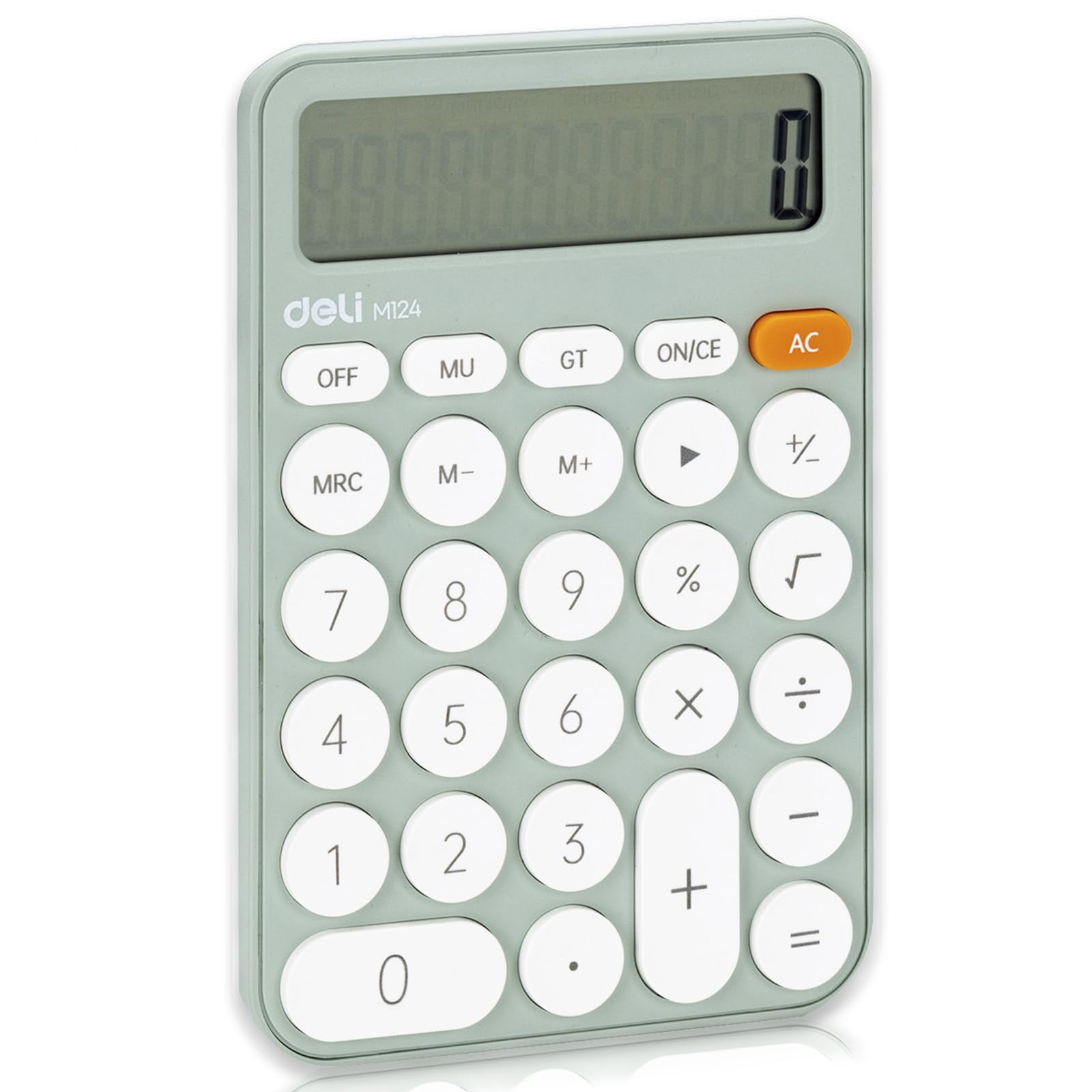 Deli Cute Green Calculator Desktop Big Buttons Small Simple Handheld Calculator Basic with 12 ...