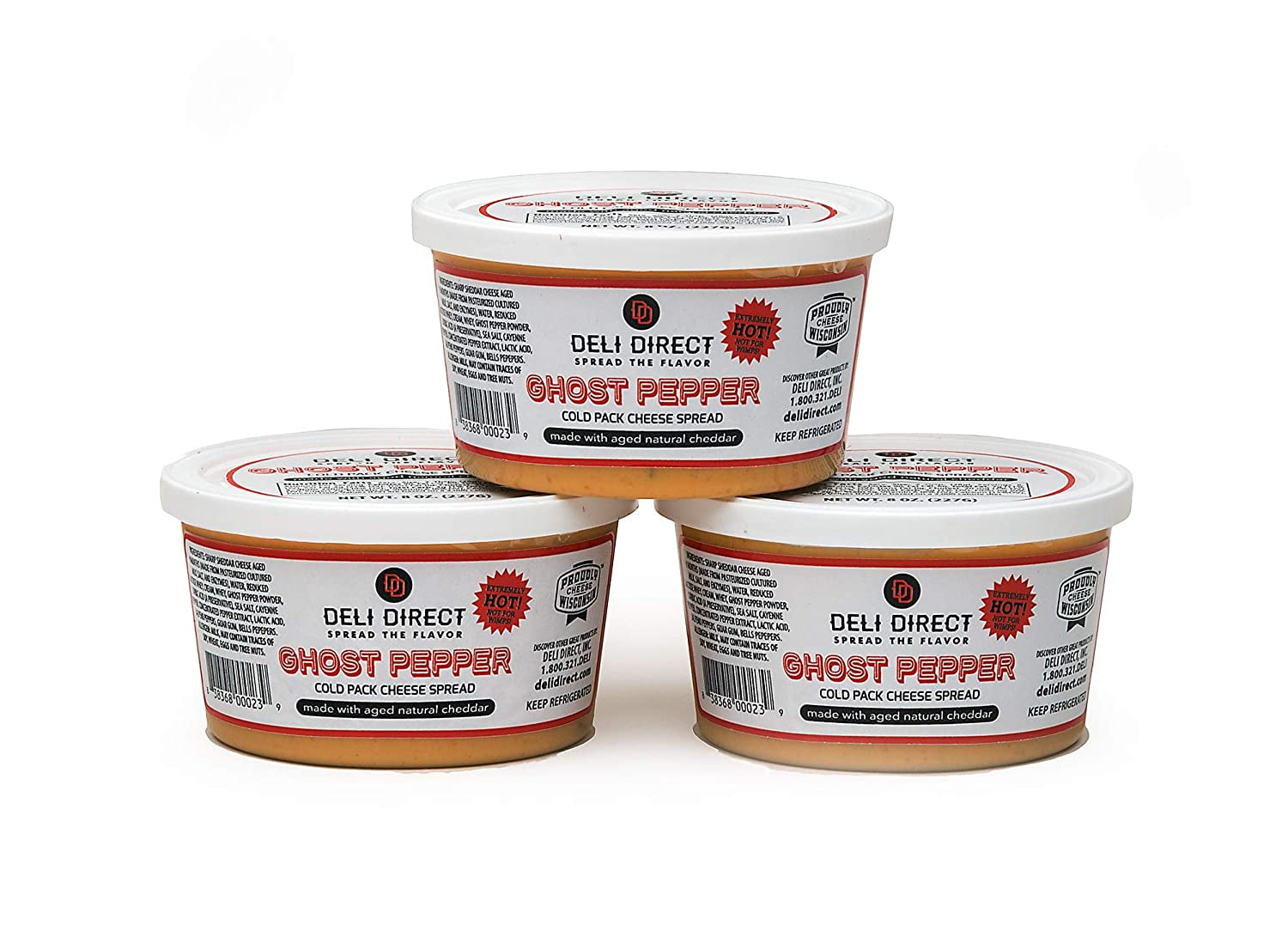 Deli Direct Wisconsin Cheese Spread, Blazing Hot Ghost Pepper, 3 Pack ...