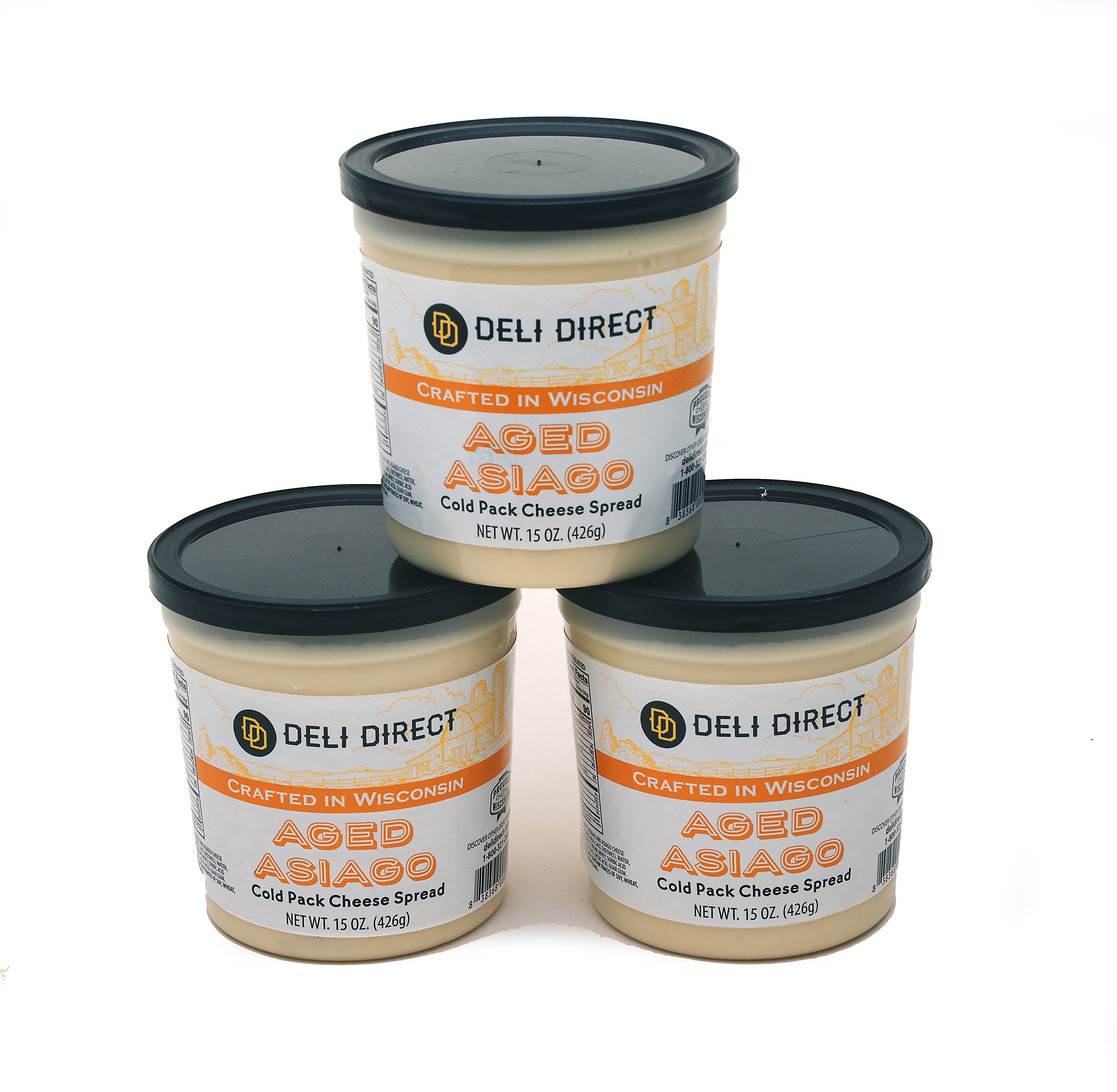 Deli Direct Aged Asiago Cheese Spread, Dip-able Good Food (3-Pack, 15 ...
