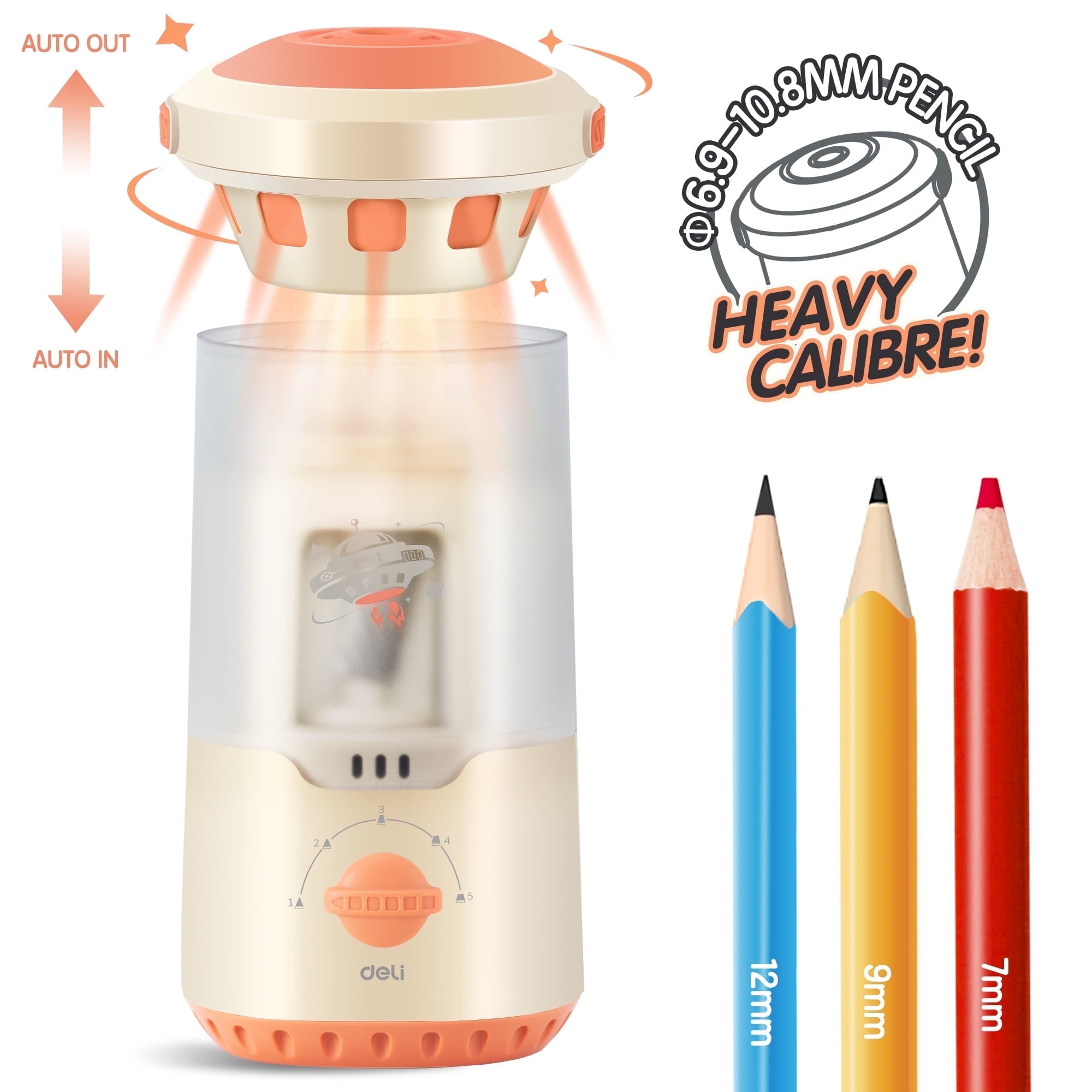 Deli Electric Pencil Sharpener, Fully Automatic Auto in & Out ...