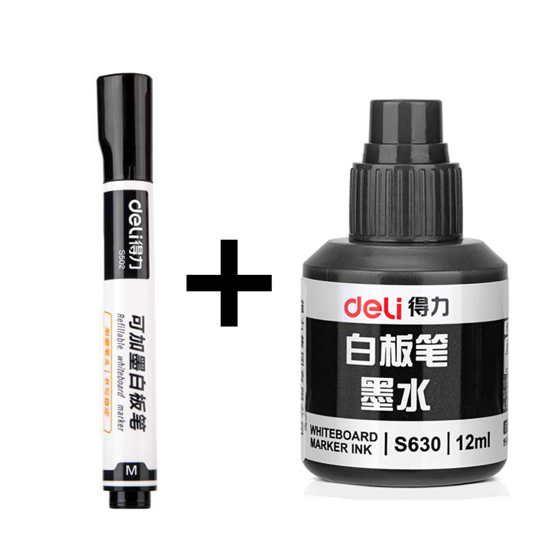 Deli Erasable Whiteboard Marker Pen 1 Pcs Blackboard 1 Ink Bottle Set ...