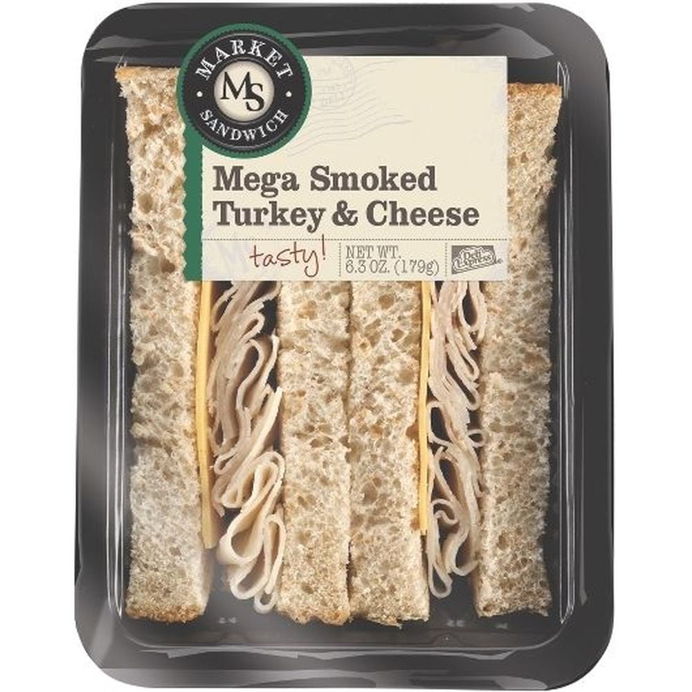 Deli Express Hickory Smoked Turkey and Cheese Mega Wedge Sandwich, 6.3 ...