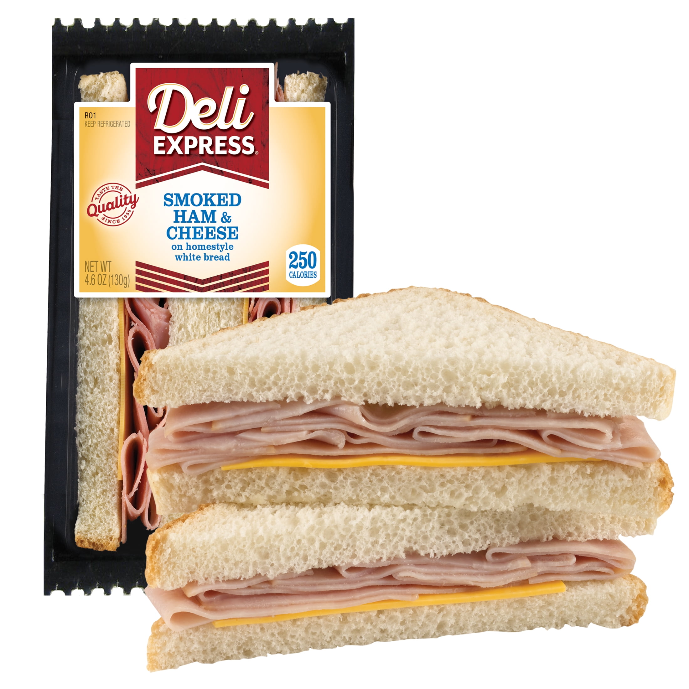 Deli Express Smoked Ham & Cheese Sandwich Wedge, 4.6 oz, 1 Count ...