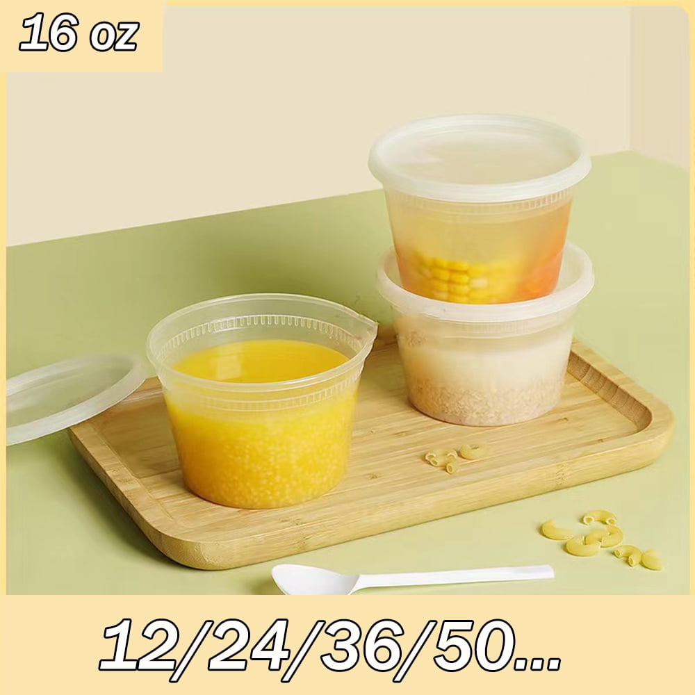 Deli Food Storage Containers with Lid (25/50/100, 16 OUNCE) - Walmart.com
