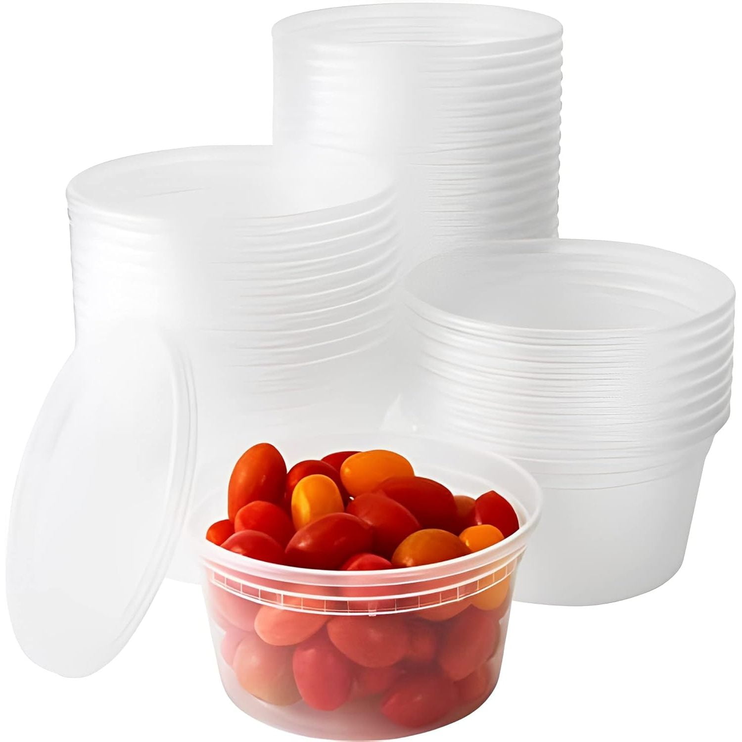 Deli-Grade BPA-Free 12oz Plastic Containers with Lids 48ct. Leakproof ...