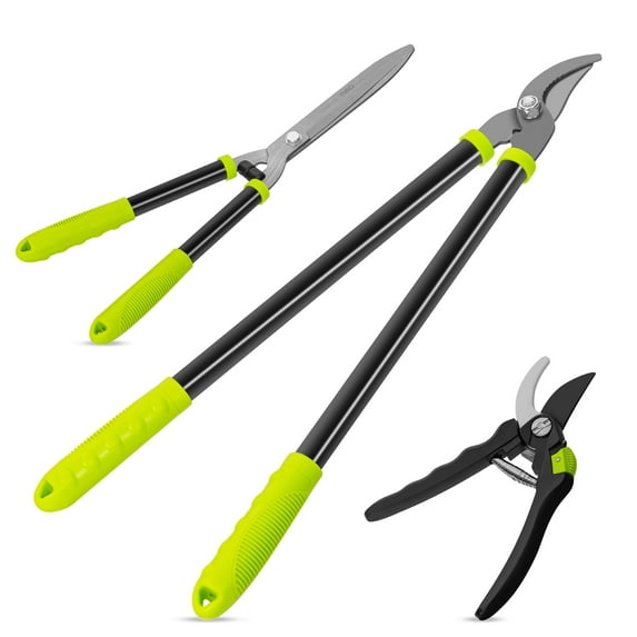 Deli Loppers Hedge Clippers & Pruners Set, 3PCS Hedge Shears Garden ...