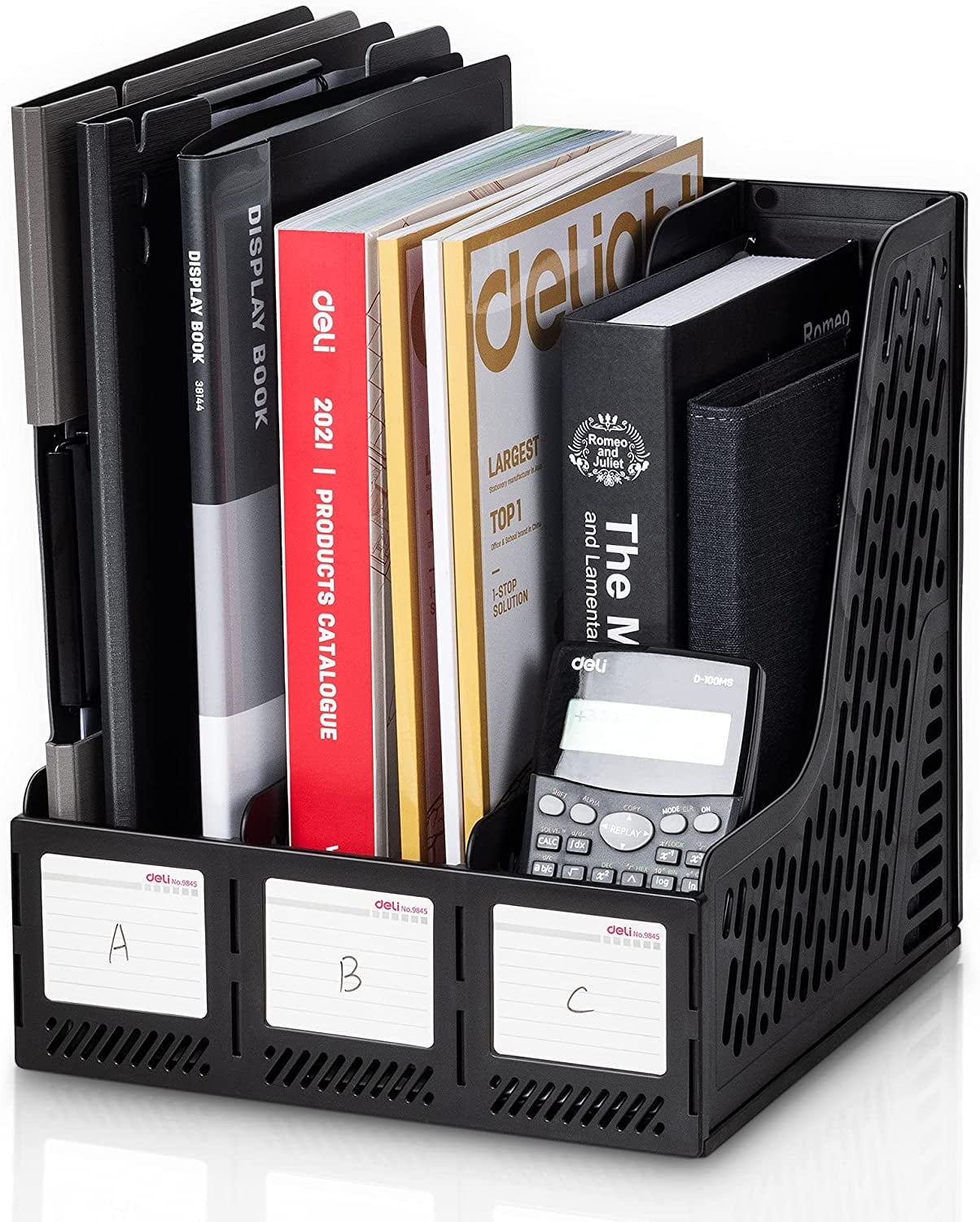 Deli Desk Paper Sorter Office Organization Magazine File Book Holder,3 ...