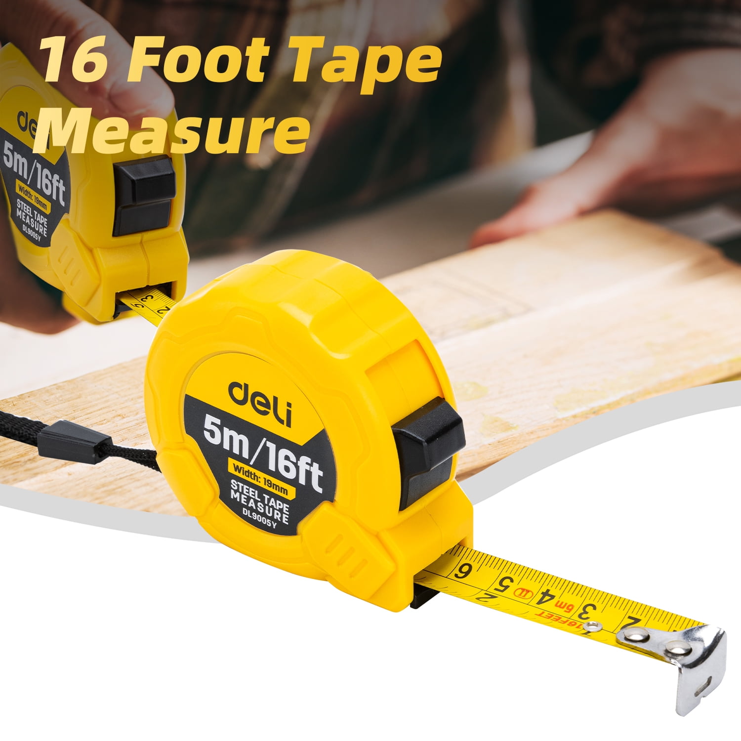 Deli 16 Ft Retractable Measuring Tape with Metric and Imperial ...