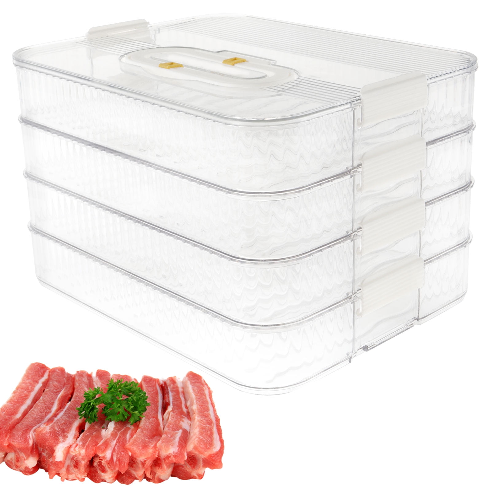 Deli Meat Container for Fridge 3 Layer / 4 Layer Bacon Storage ...