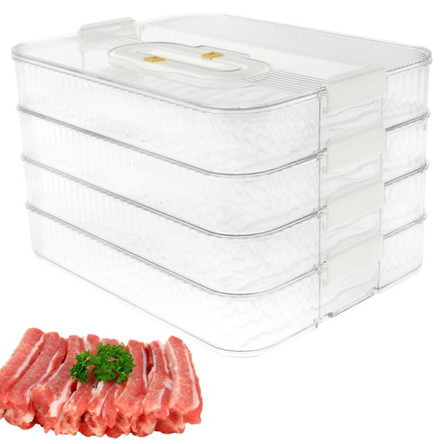 Deli Meat Container for Fridge 3 Layer / 4 Layer Bacon Storage ...