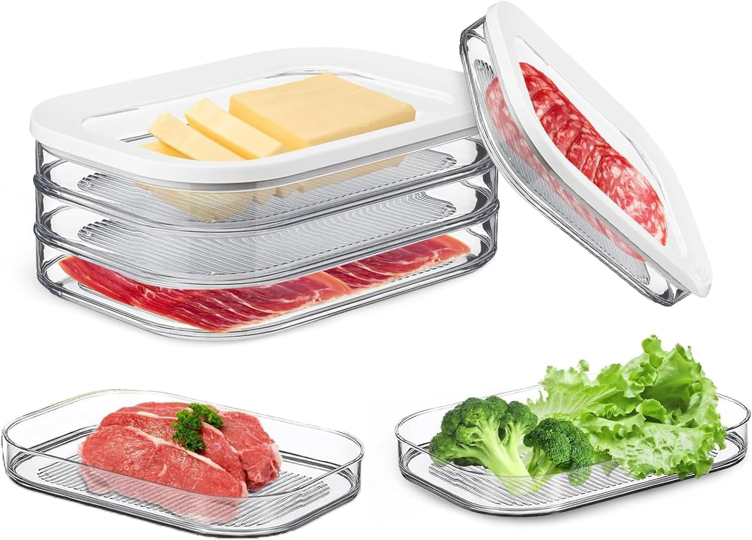 Deli Meat Container for Fridge,Lunch Meat,Bacon,Cheese Meal Prep ...