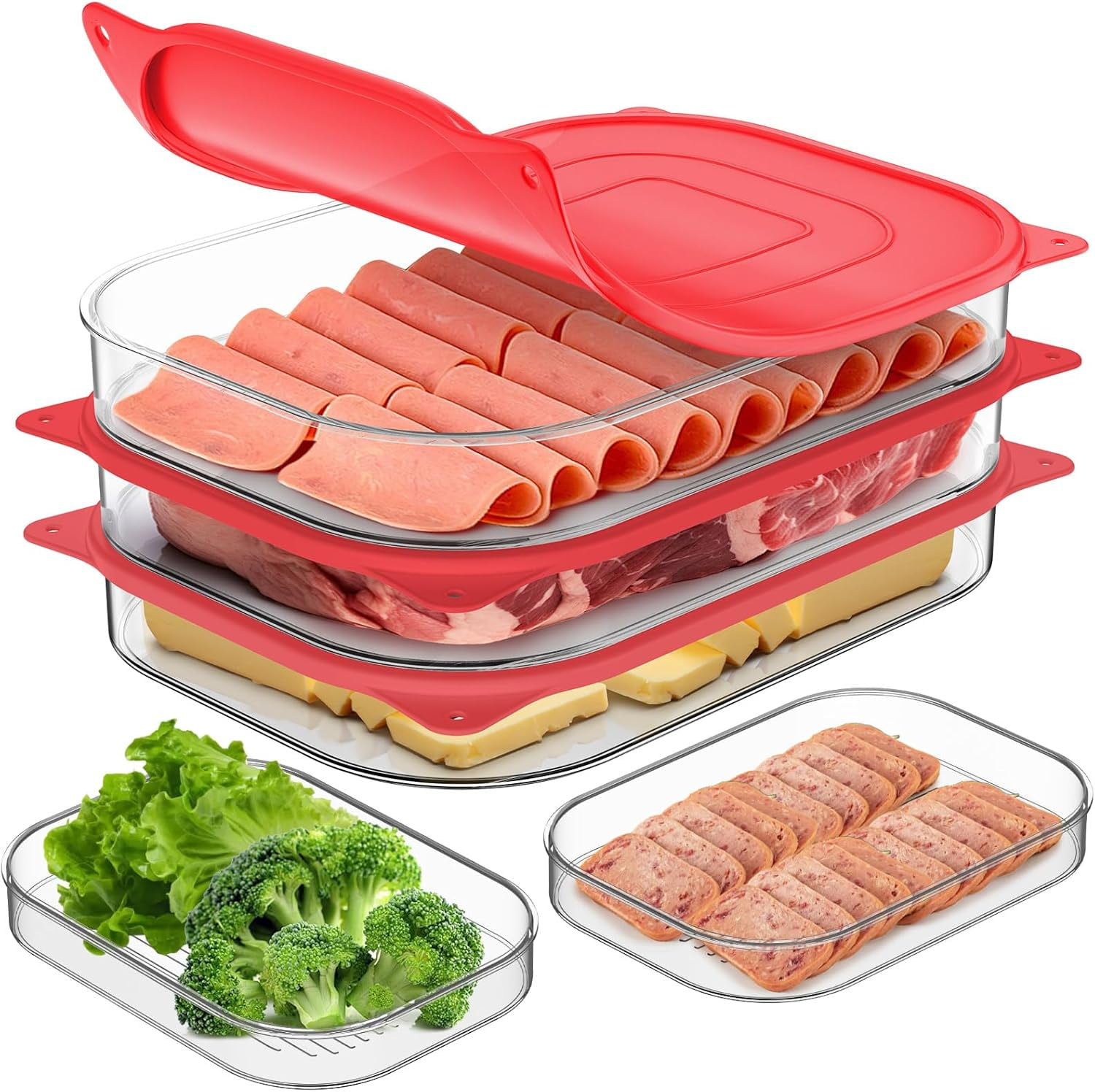 Deli Meat Container for Fridge,Lunch Meat Container With Silicone Seal ...