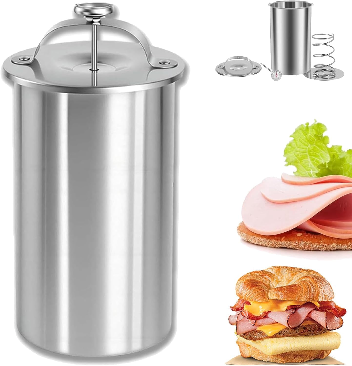 Deli Meat Press Stainless Steel, Deli Meat Press with Thermometer ...