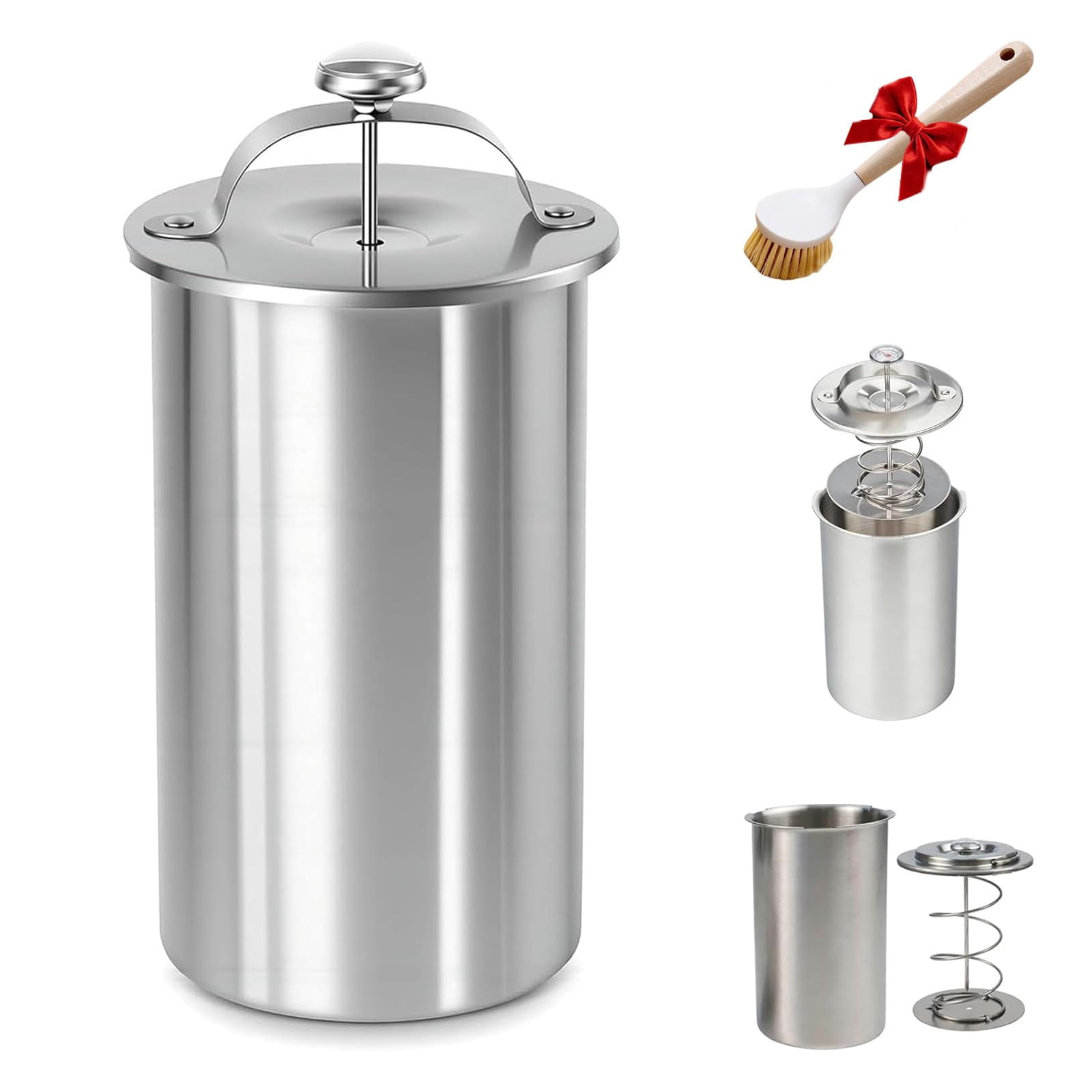 Deli Meat Press Stainless Steel, Ham Press Mold with Thermometer ...