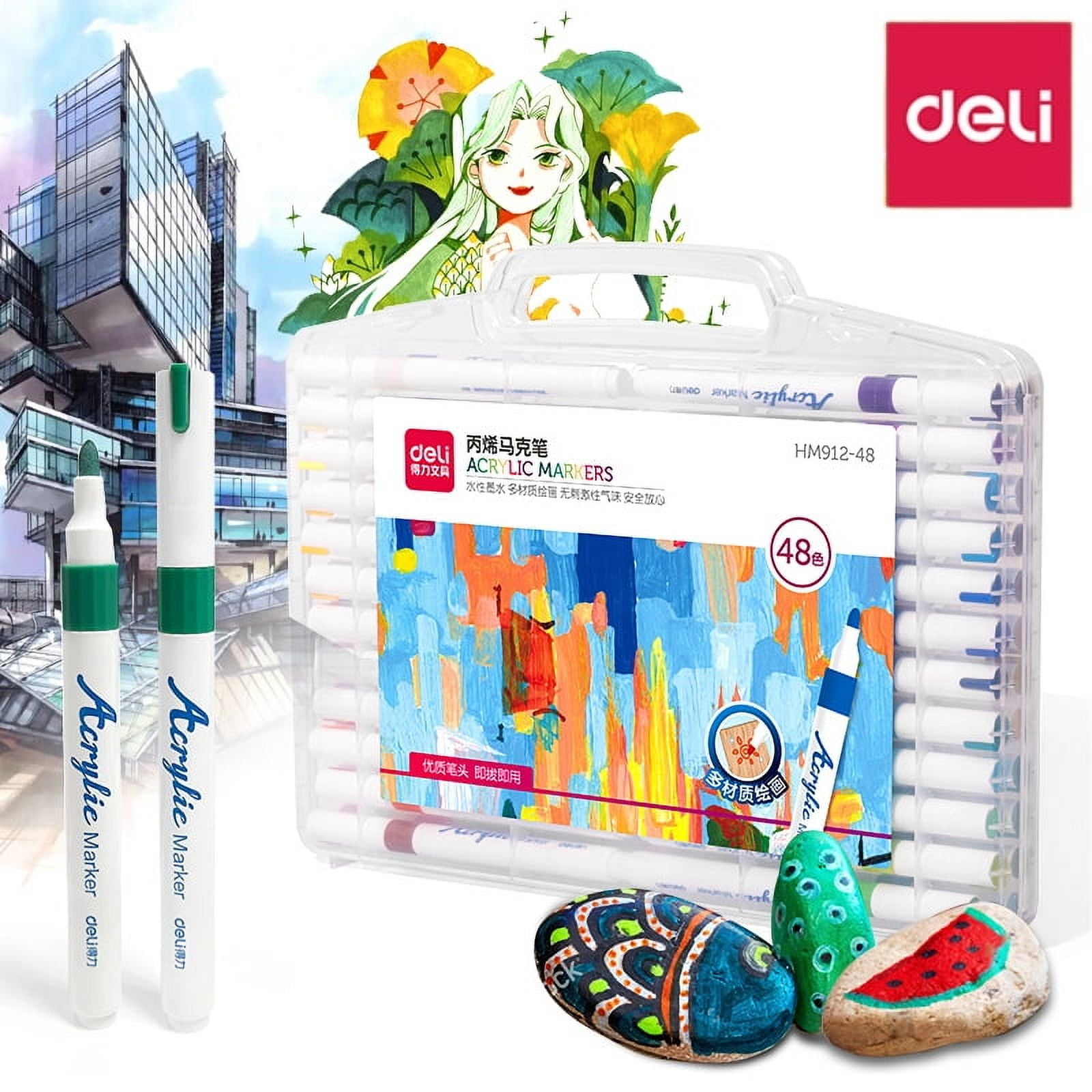 Deli Paint Markers Quick Drying Acrylic Marker Pens Paint Pens Paint ...