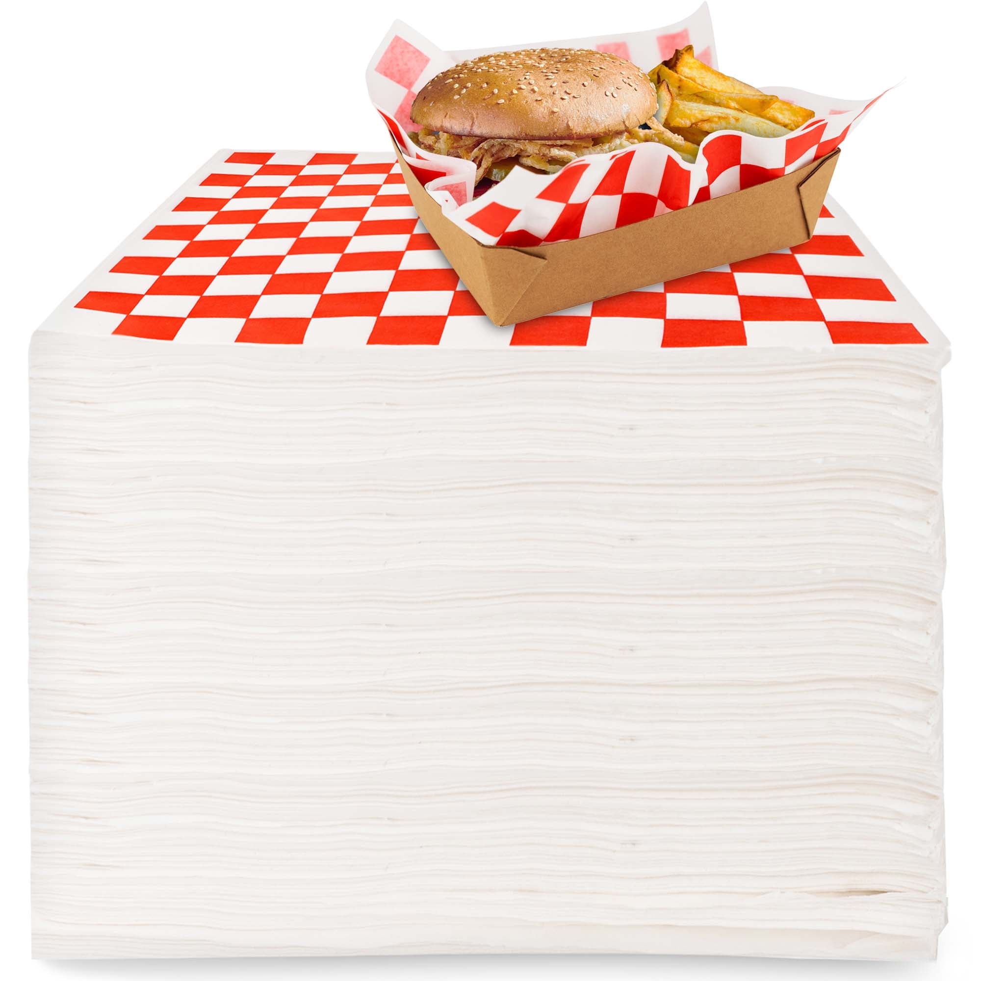 Deli Paper Sheets (500 Count) 12-Inch Red Checkered Square Sandwich ...