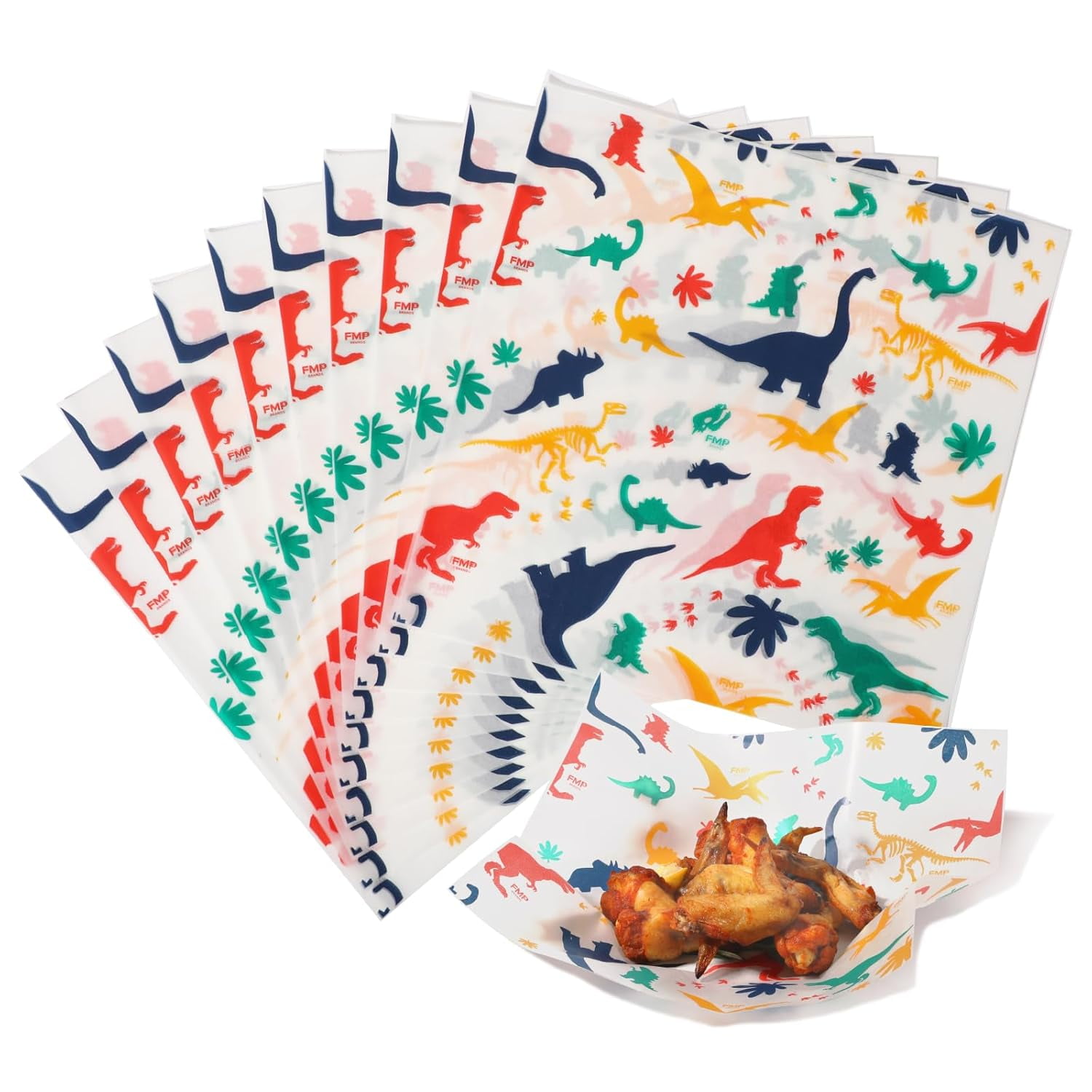 Deli Paper Sheets, Dinosaur Dry Waxed Paper for Kids, Waterproof ...