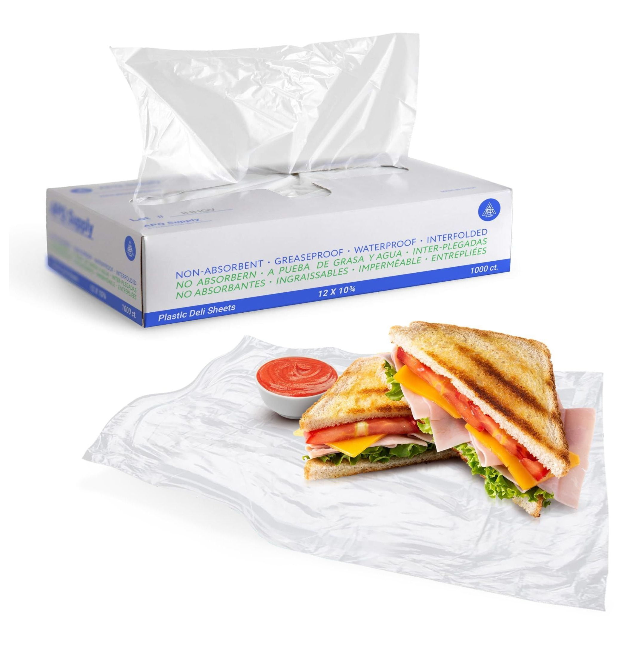Deli Plastic Sheets 12x10.75 Inch - 1000 Pack - Clear Sandwich Wraps ...